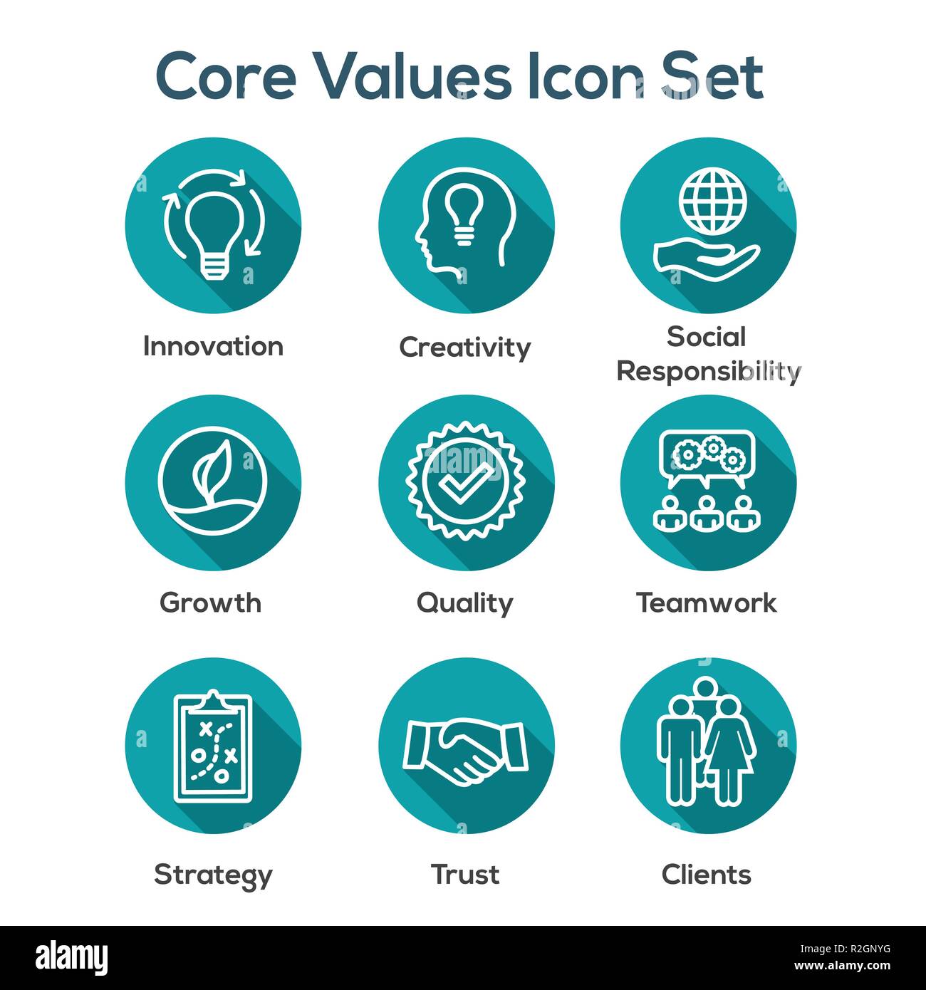 Core Values Outline or Line Icon Conveying Integrity & Purpose Stock ...