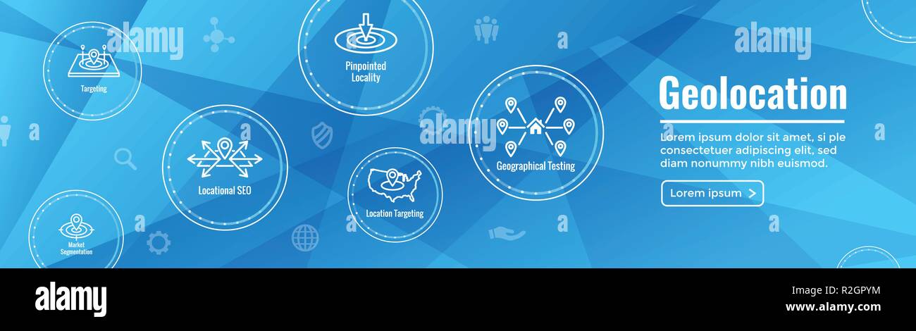 Geo Location Targeting w GPS Positioning and Geolocation Icon Set web ...