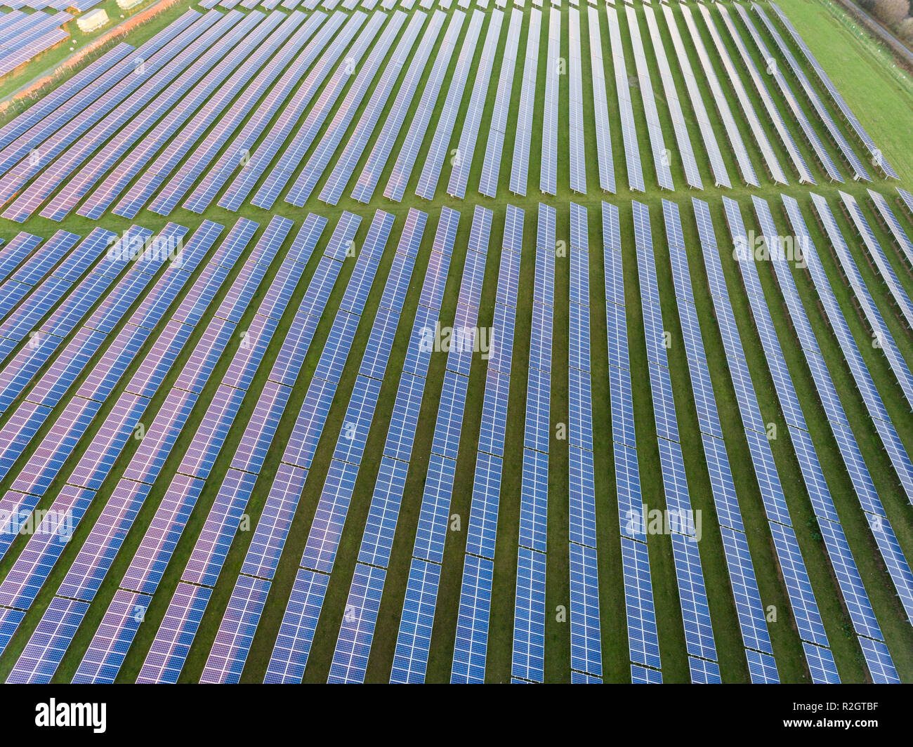 Aerial drone view of solar panels Stock Photo - Alamy