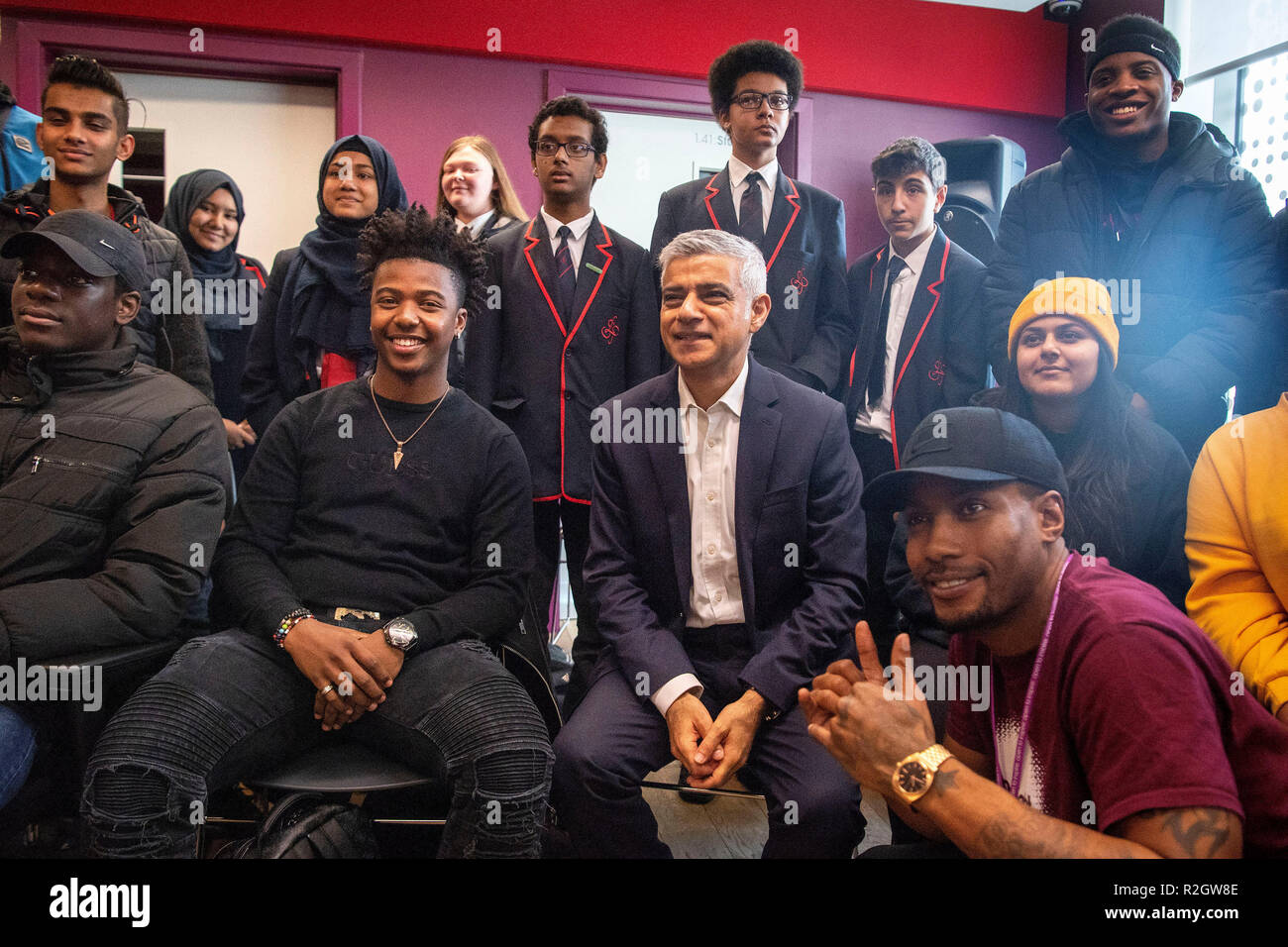 Mayor of London Sadiq Khan joins aspiring young musicians in a ...