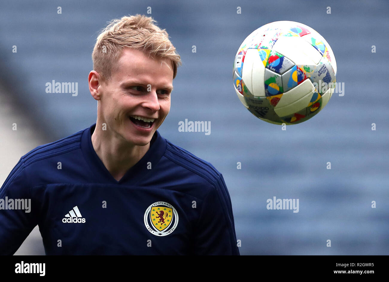 Scotland's Gary MacKay-Steven during the training session at Hampden ...