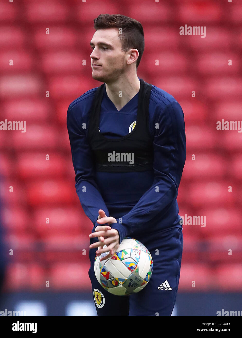Scotland's Andy Roberson during the training session at Hampden Park ...