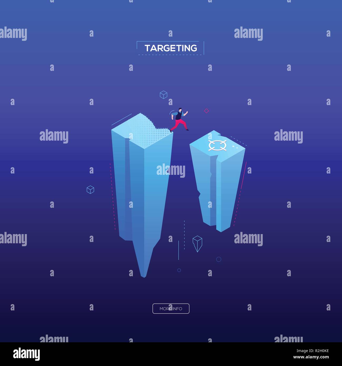 Targeting concept - modern isometric vector web banner Stock Vector ...