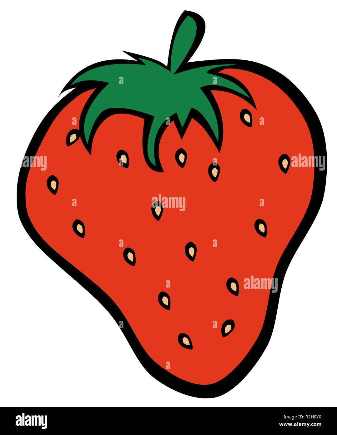 strawberry fruit red color berry food illustration Stock Photo - Alamy