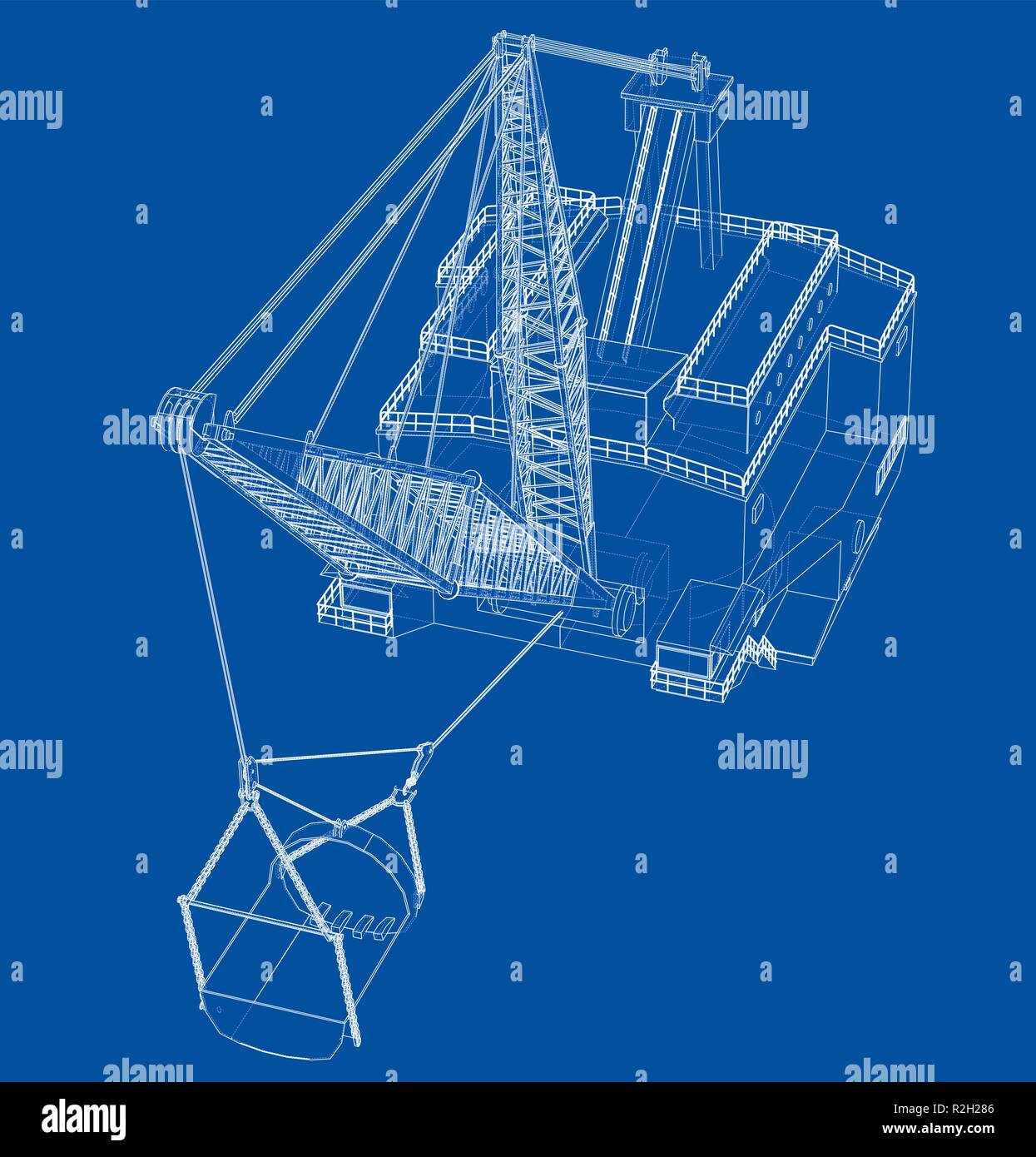 Dragline walking excavator. Vector Stock Vector Image & Art - Alamy