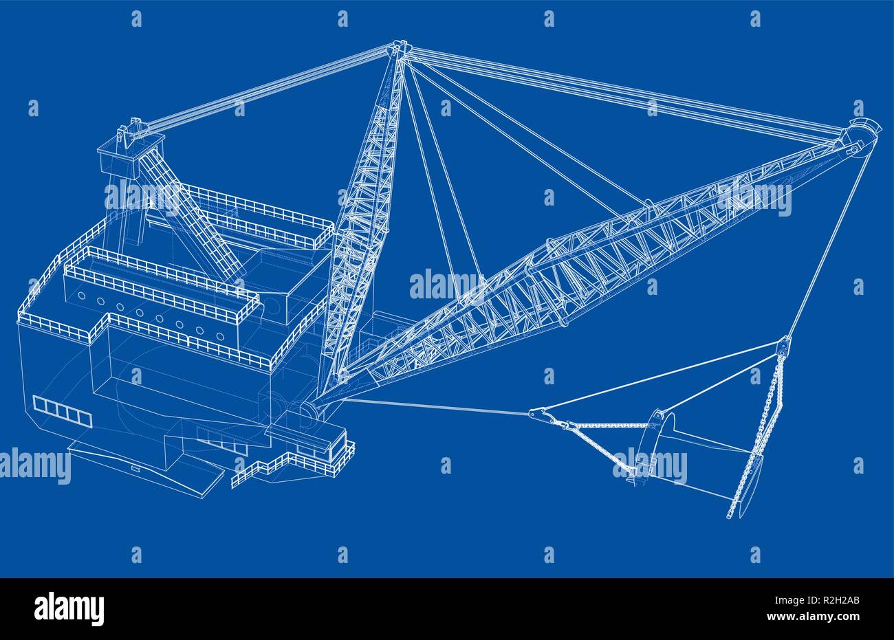 Dragline walking excavator. Vector Stock Vector Image & Art - Alamy