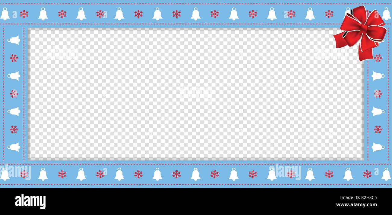 Cute Christmas or new year border with xmas bells, snowflakes pattern ...