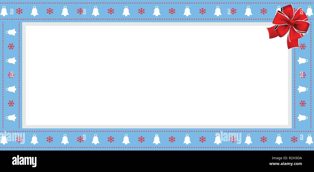 Cute Christmas or new year border with xmas bells, snowflakes pattern ...