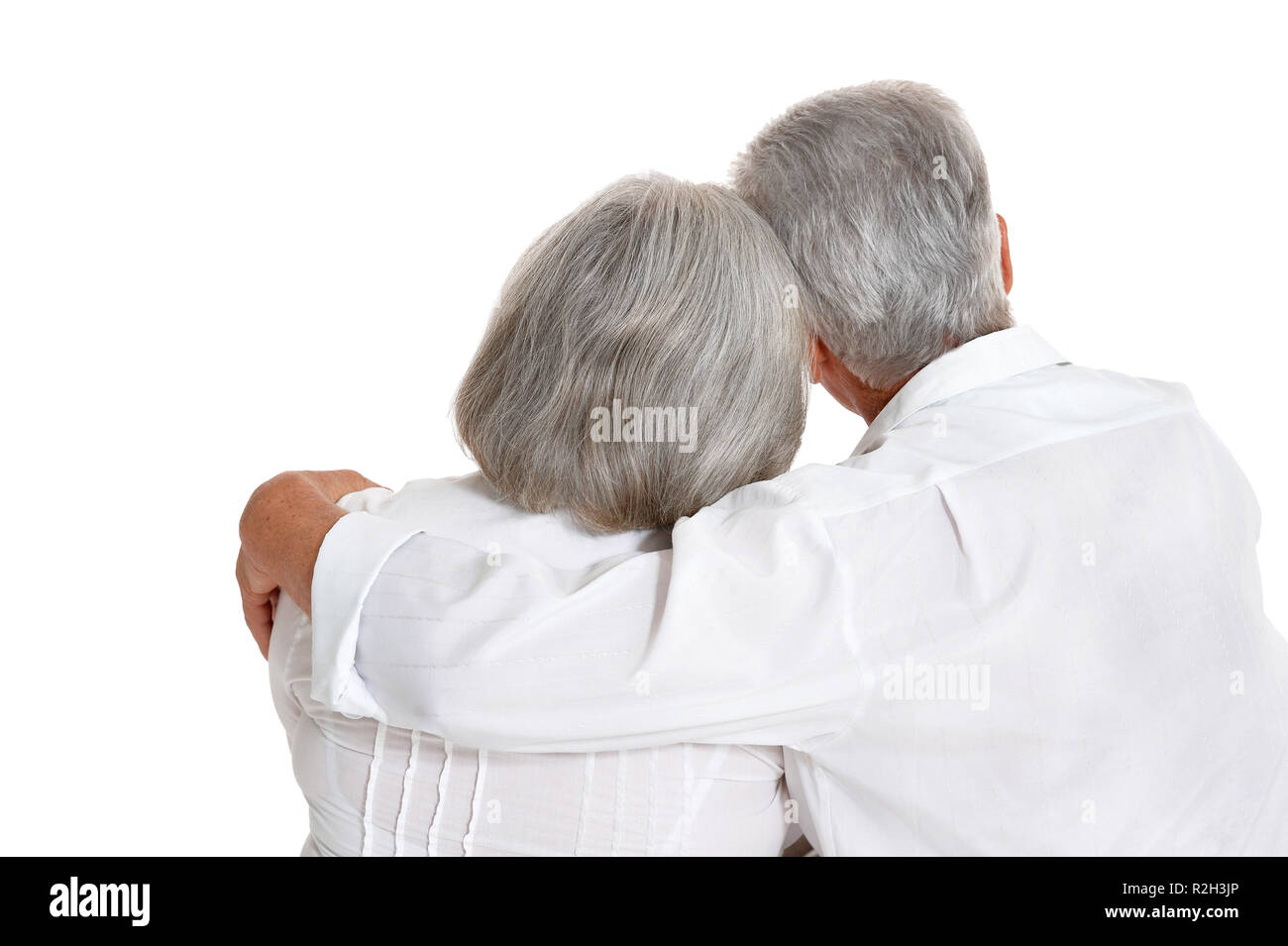 Older people hug rear view hi-res stock photography and images - Alamy
