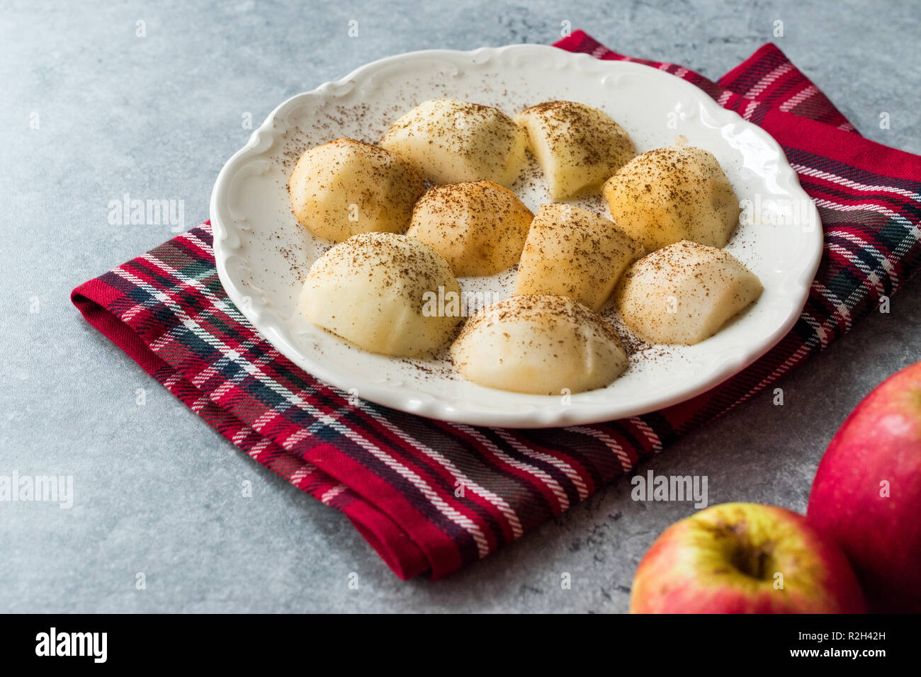Apple Slices with Turkish Coffee Powder / Powdered Coffee. Traditional ...