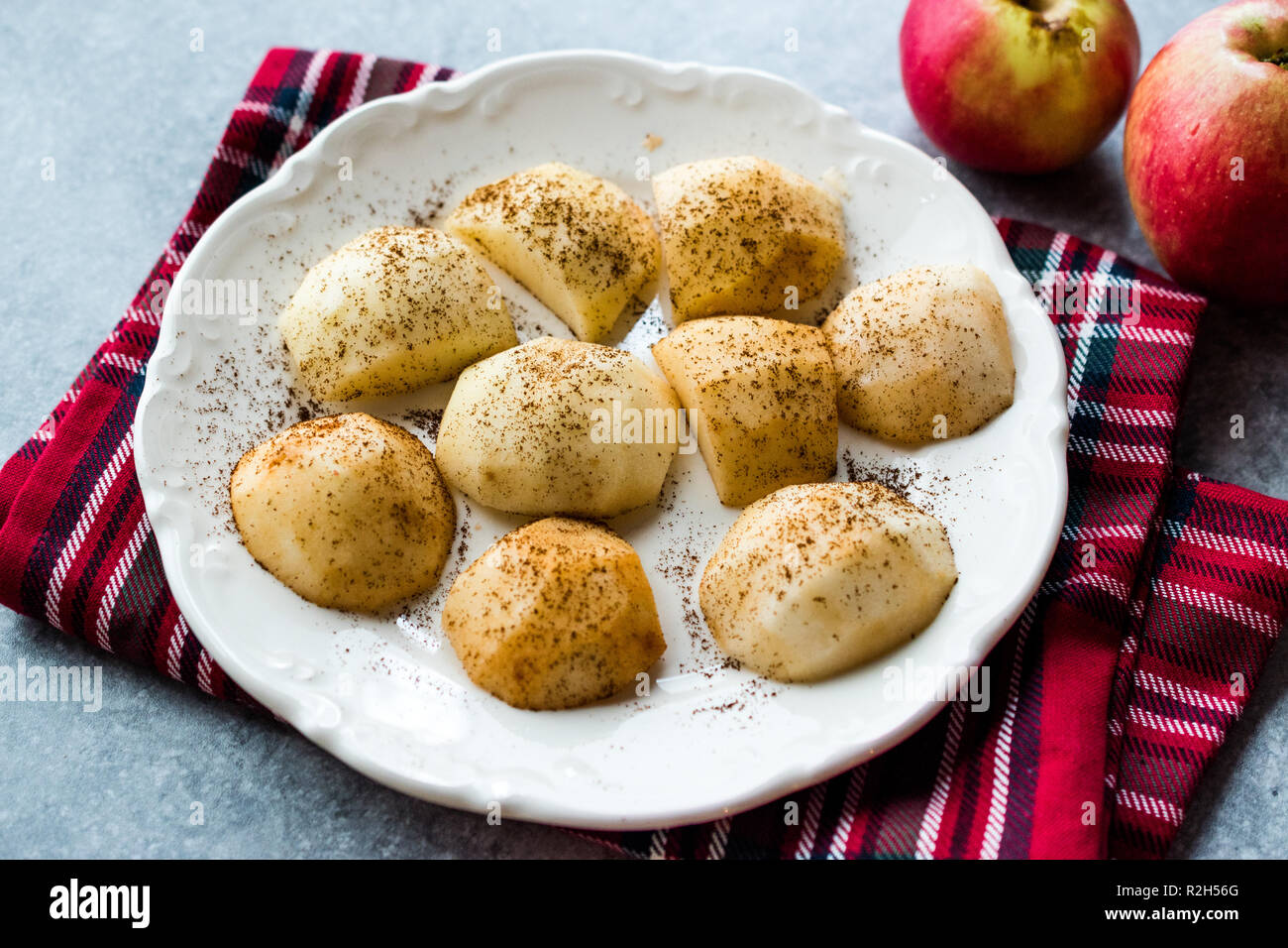 Apple Slices with Turkish Coffee Powder / Powdered Coffee. Traditional ...