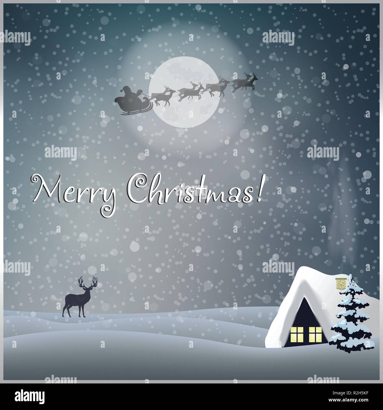 Winter nature tranquil scene Stock Vector Images - Alamy