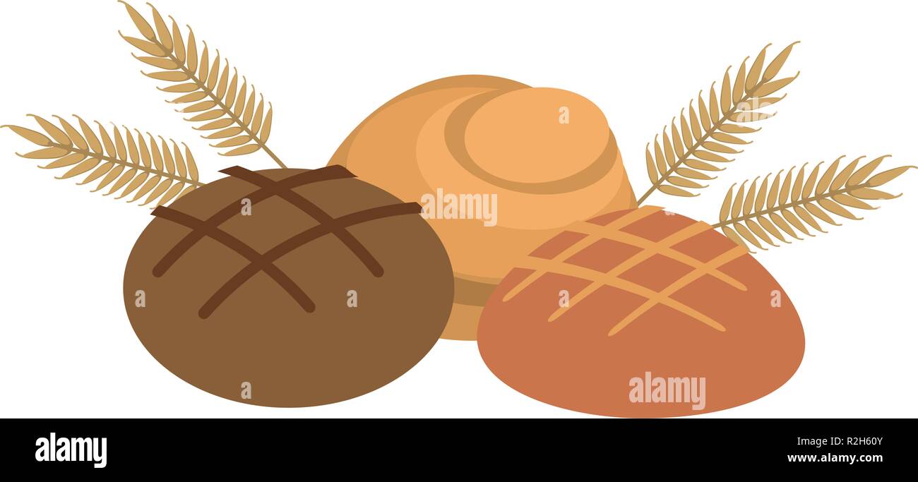 Set of wheat breads vector illustration graphic design Stock Vector ...