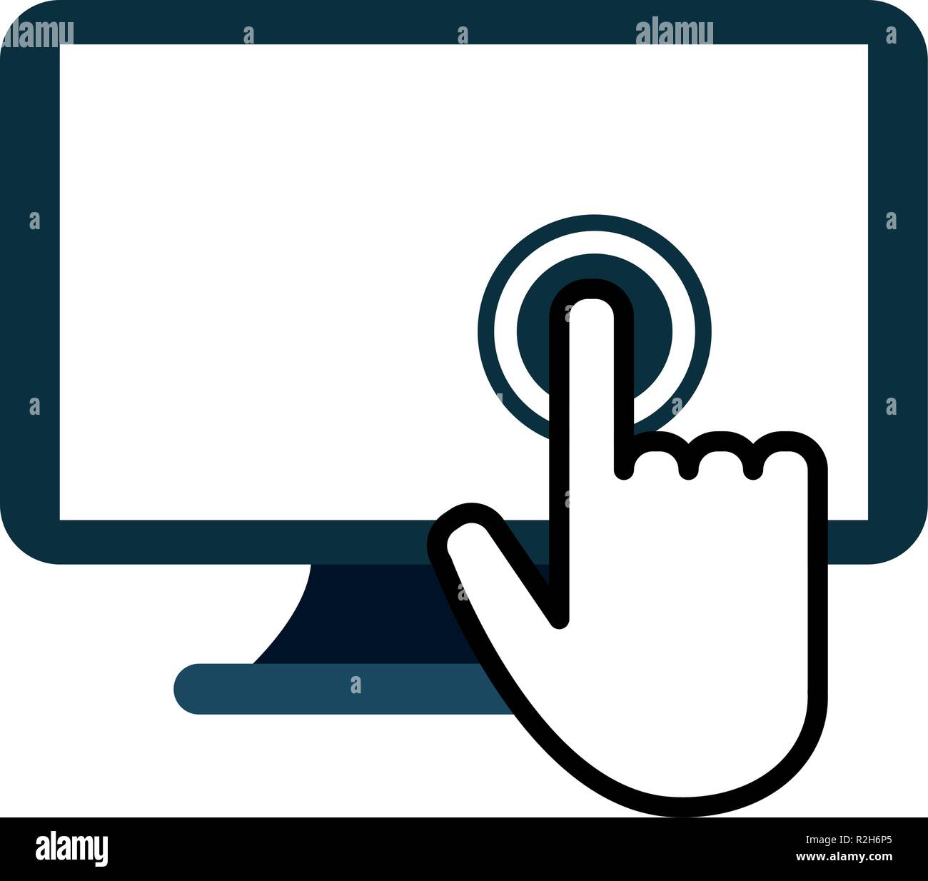 Hand click cursor on computer screen vector illustration graphic design ...