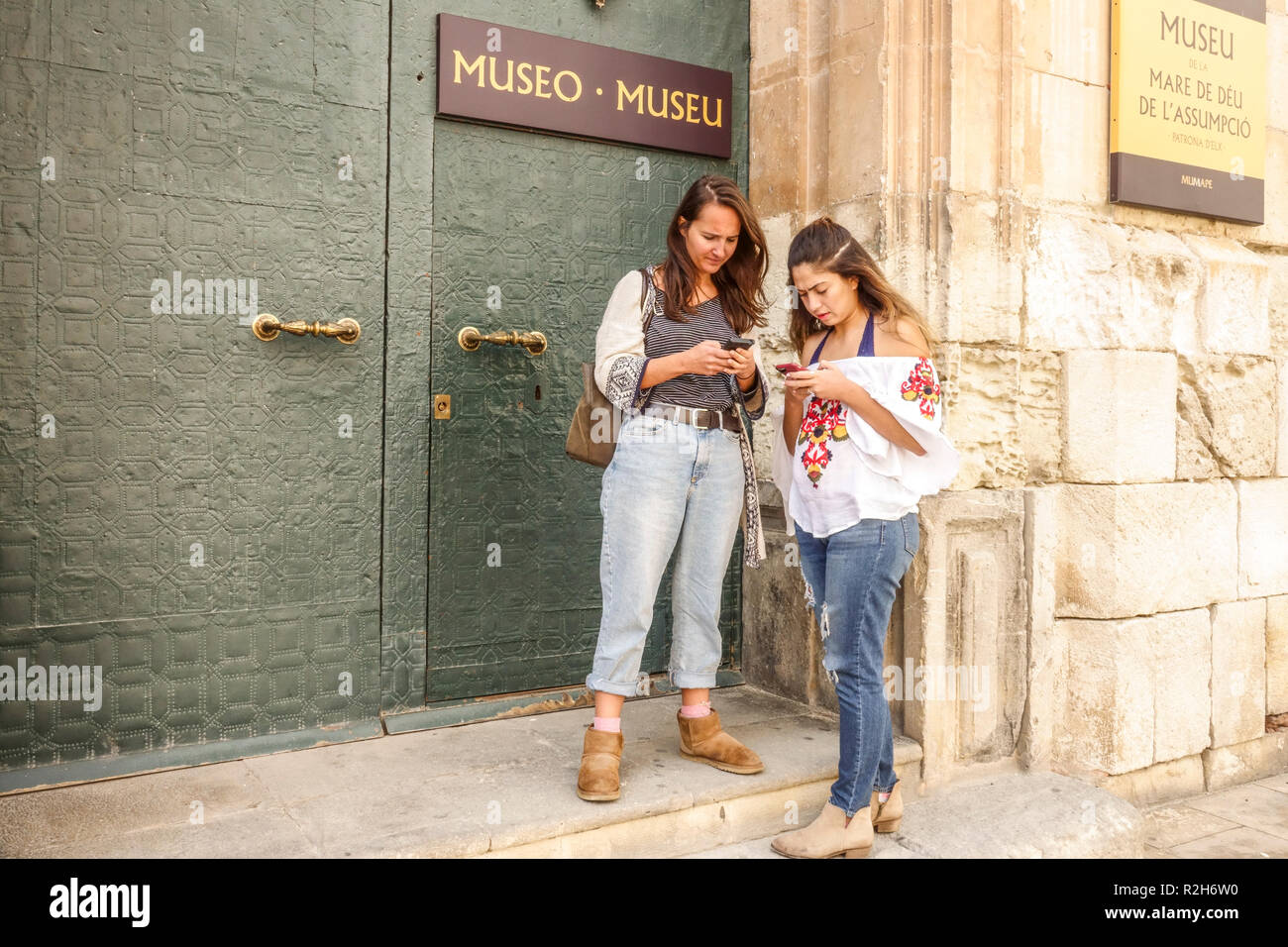 Spain Elche, Women, Museum Museo de la Virgen, Women Tourists Stock ...