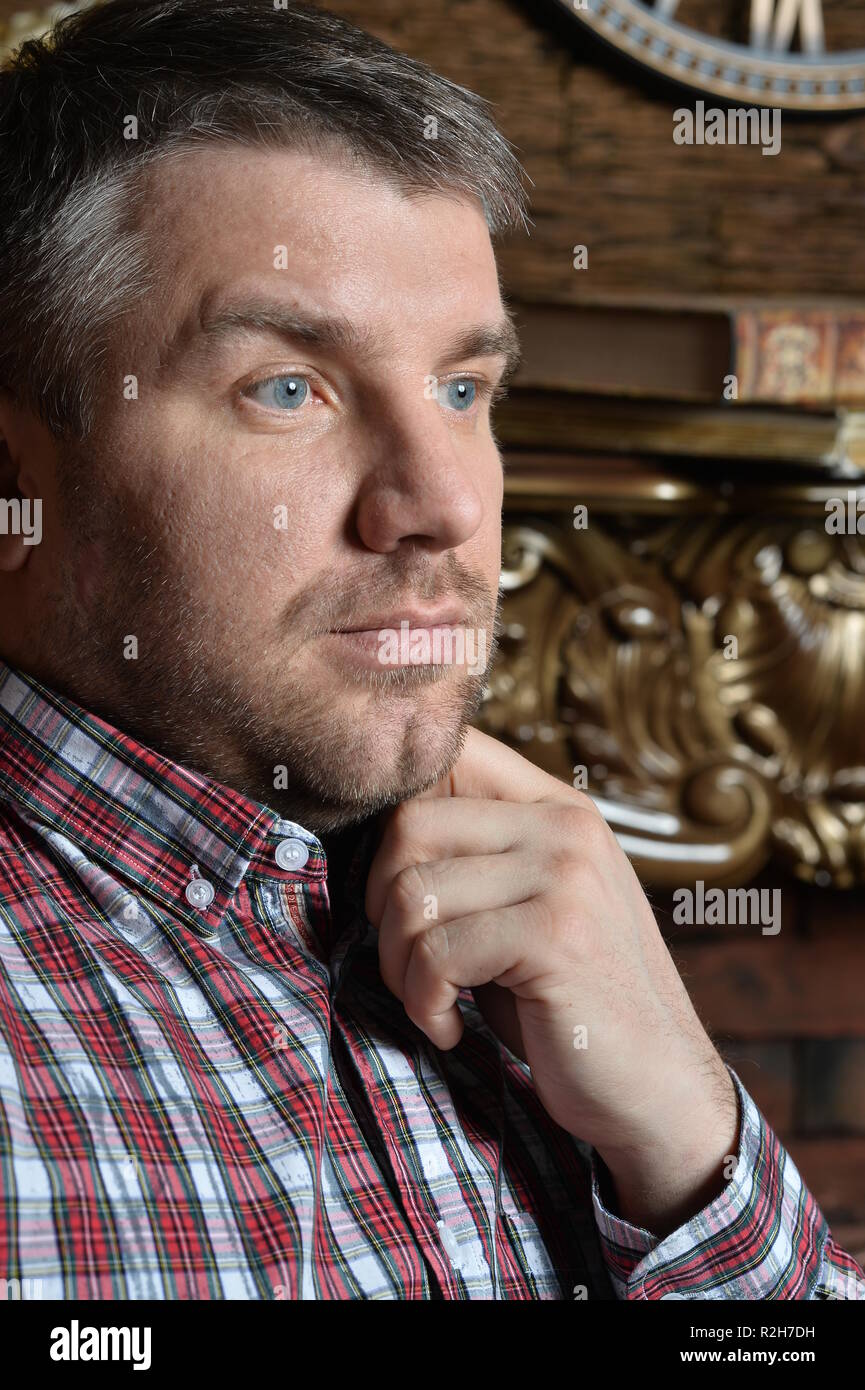 Portrait of beautiful man in a casual style posing Stock Photo - Alamy