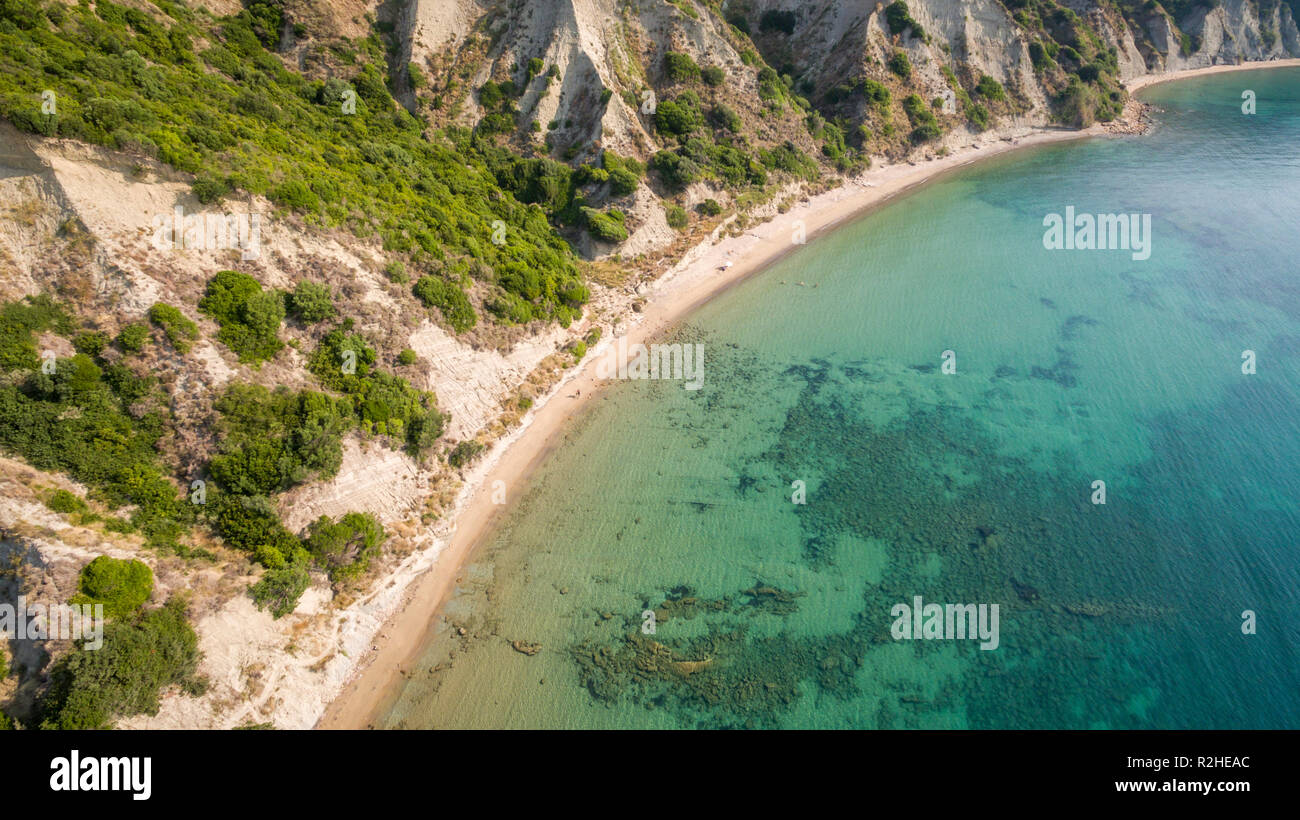 Aerial view of cliffs and sea at South Corfu ,Greece Stock Photo - Alamy