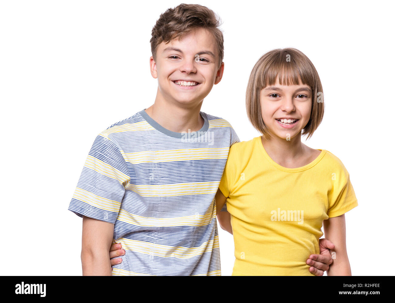 Portrait of brother and sister Stock Photo - Alamy