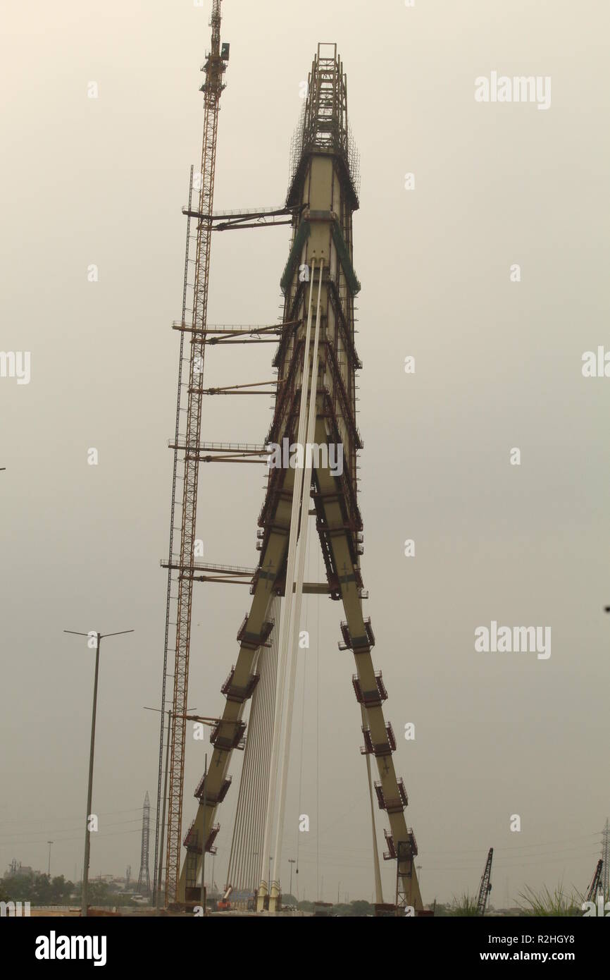 signature bridge delhi Stock Photo - Alamy