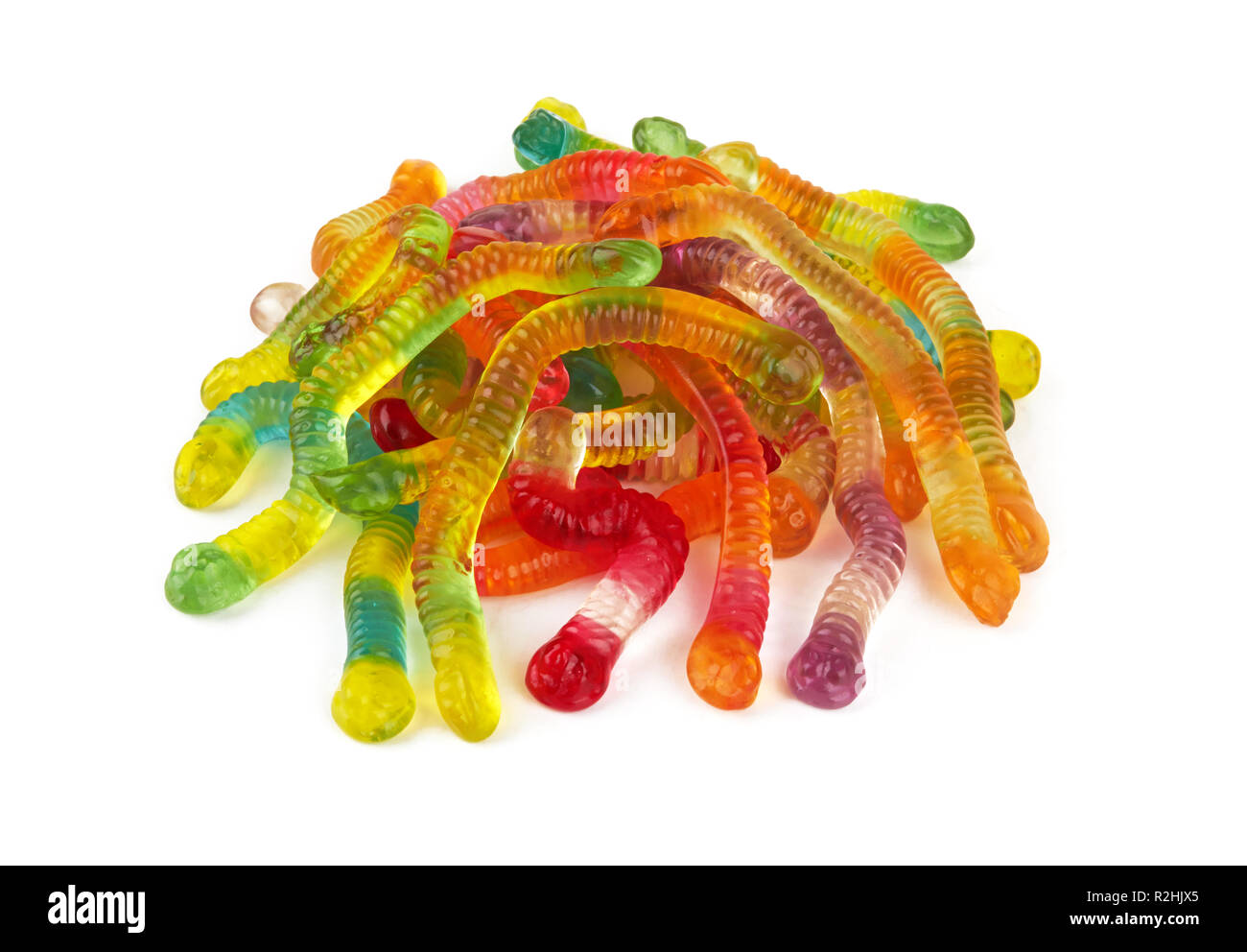 colorful neon gummy candies isolaten on white background Stock Photo ...