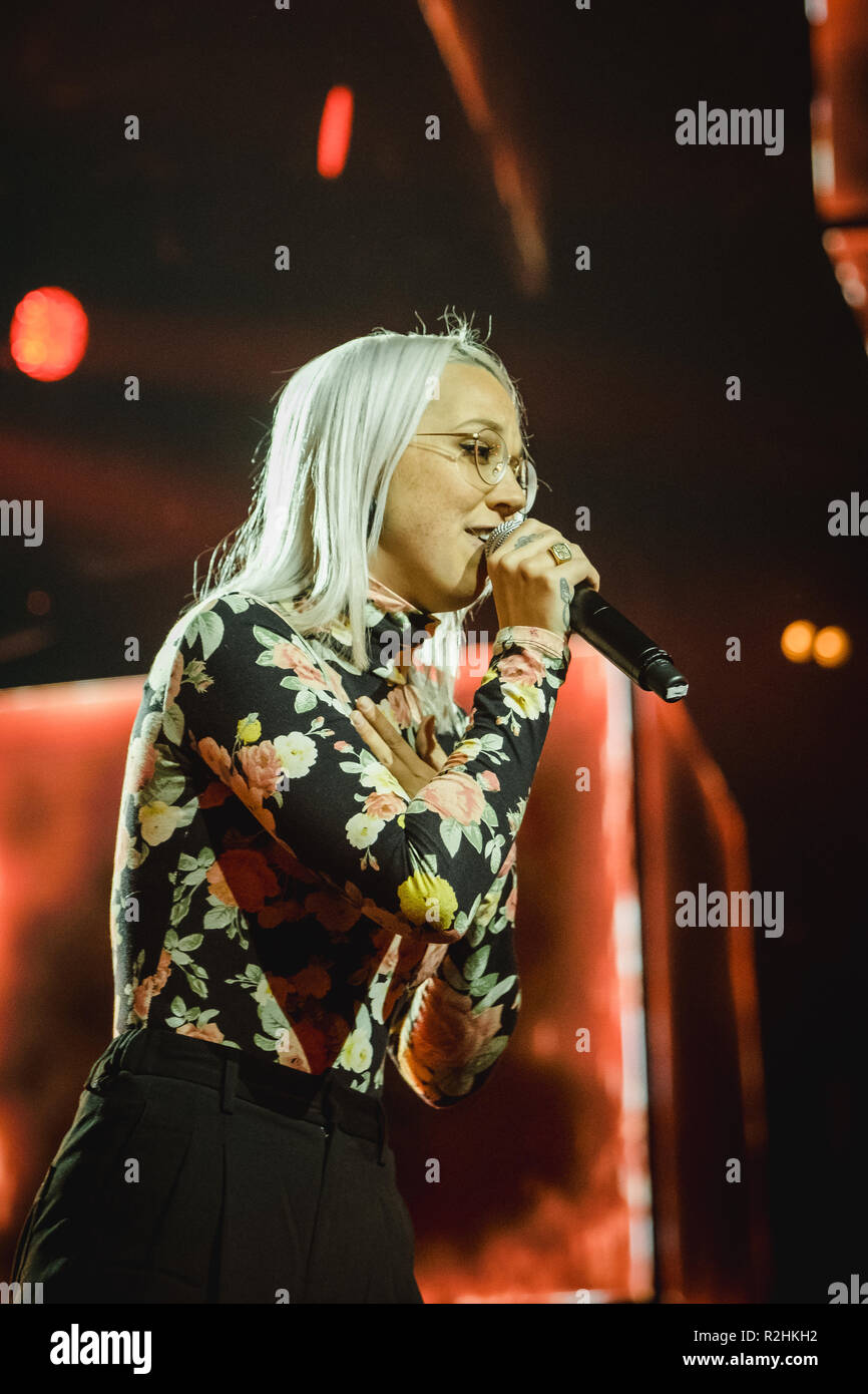 Switzerland, Zürich - November 16, 2018. The Swiss singer and ...