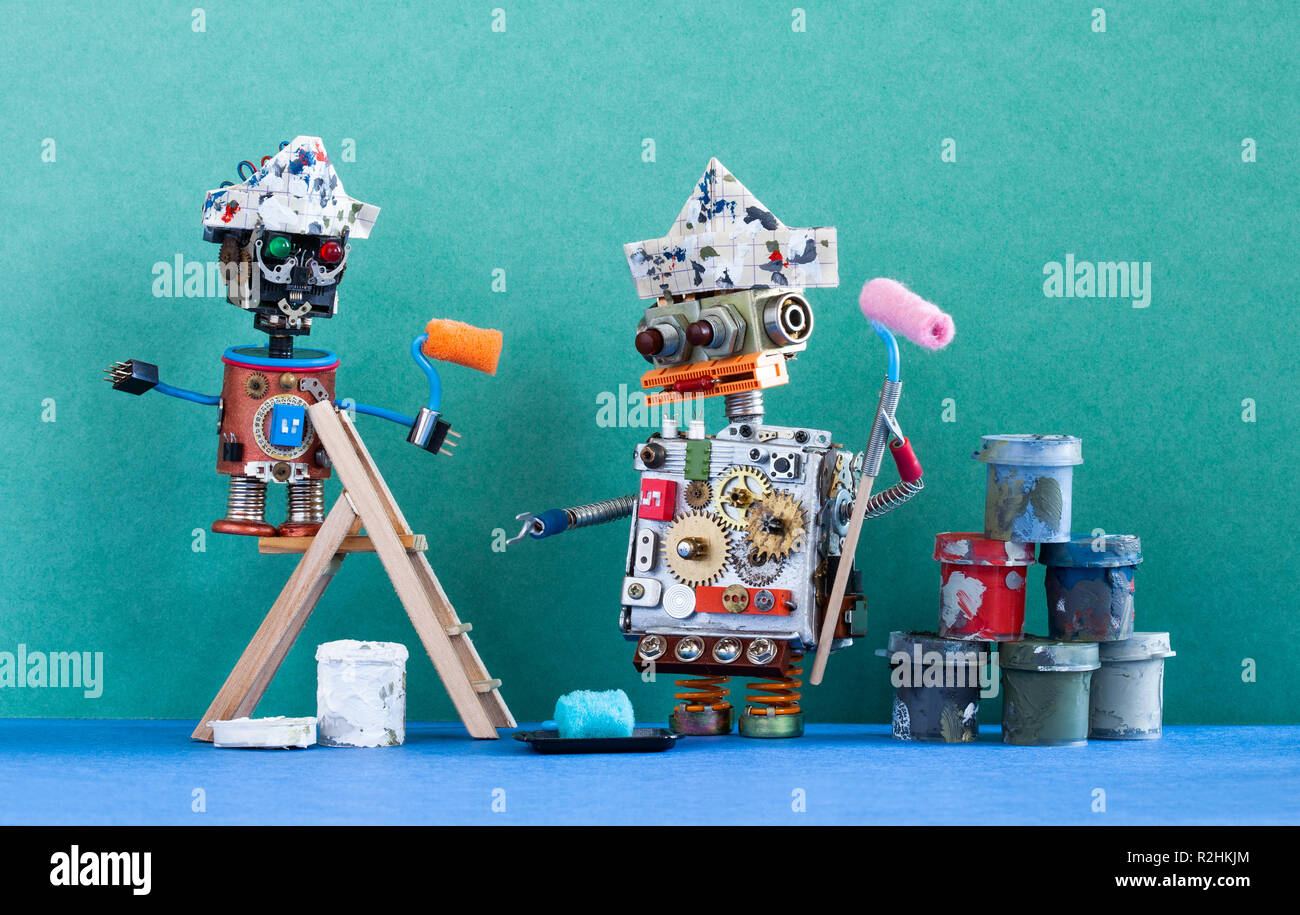 Robots painting hi-res stock photography and images - Alamy