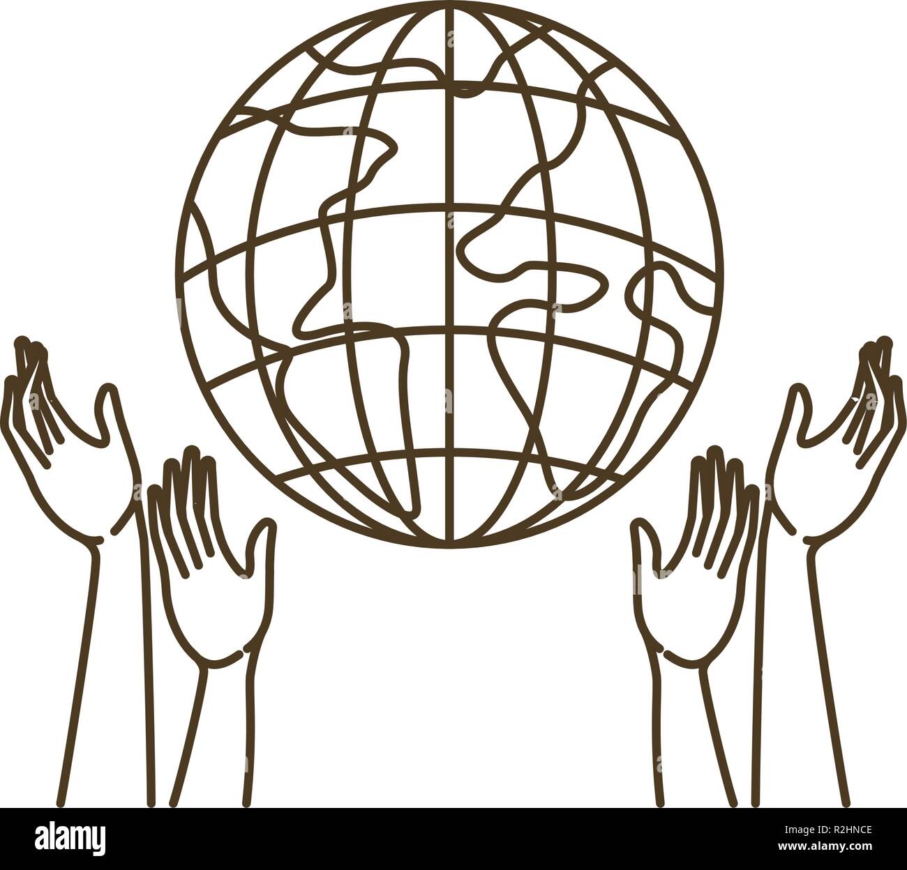 earth globe with hands avatar character Stock Vector Image & Art - Alamy