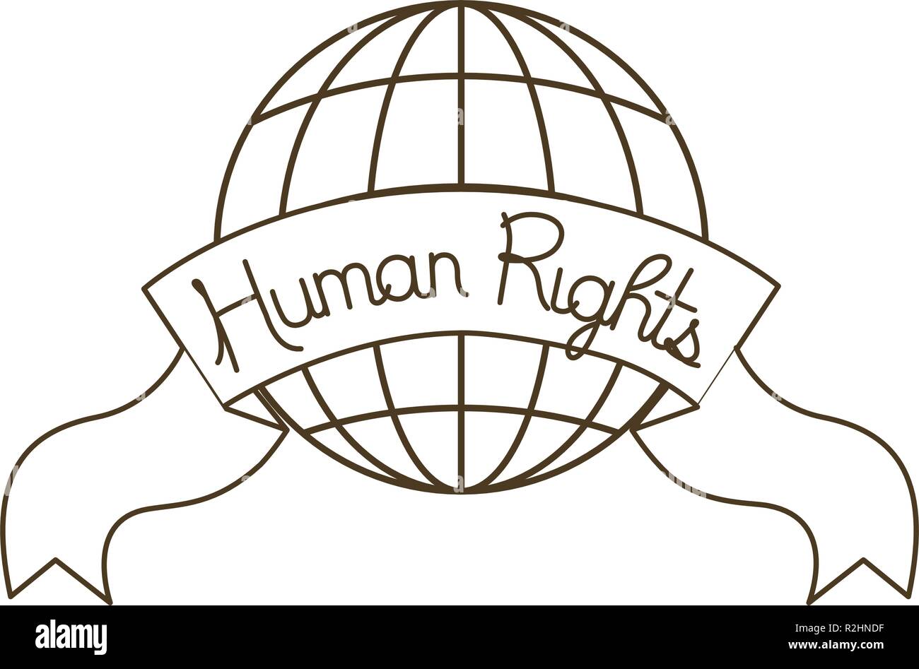 earth globe with and human rights isolated icon Stock Vector Image ...