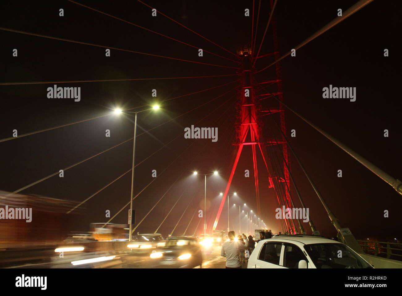 signature bridge delhi Stock Photo - Alamy
