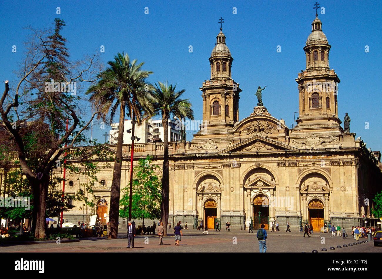 cathedral on the plaza de armas,santiago de chile Stock Photo - Alamy