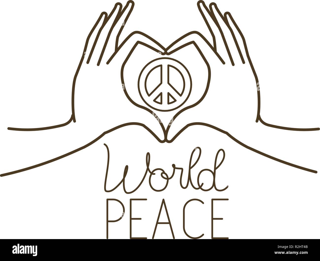 hands forming a heart symbol and symbol of love and peace Stock Vector ...