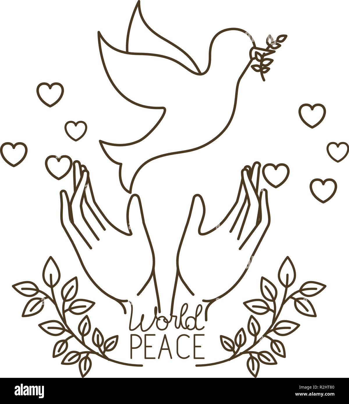 dove of peace with open hands avatar character Stock Vector Image & Art ...