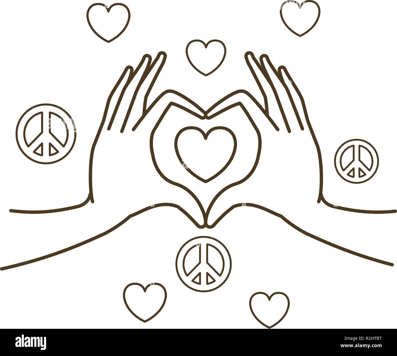 Hands together forming heart Stock Vector Images - Alamy