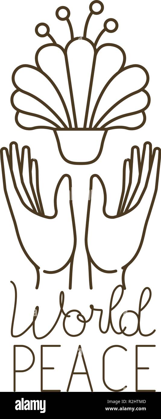 open hand with flower and world peace Stock Vector Image & Art - Alamy