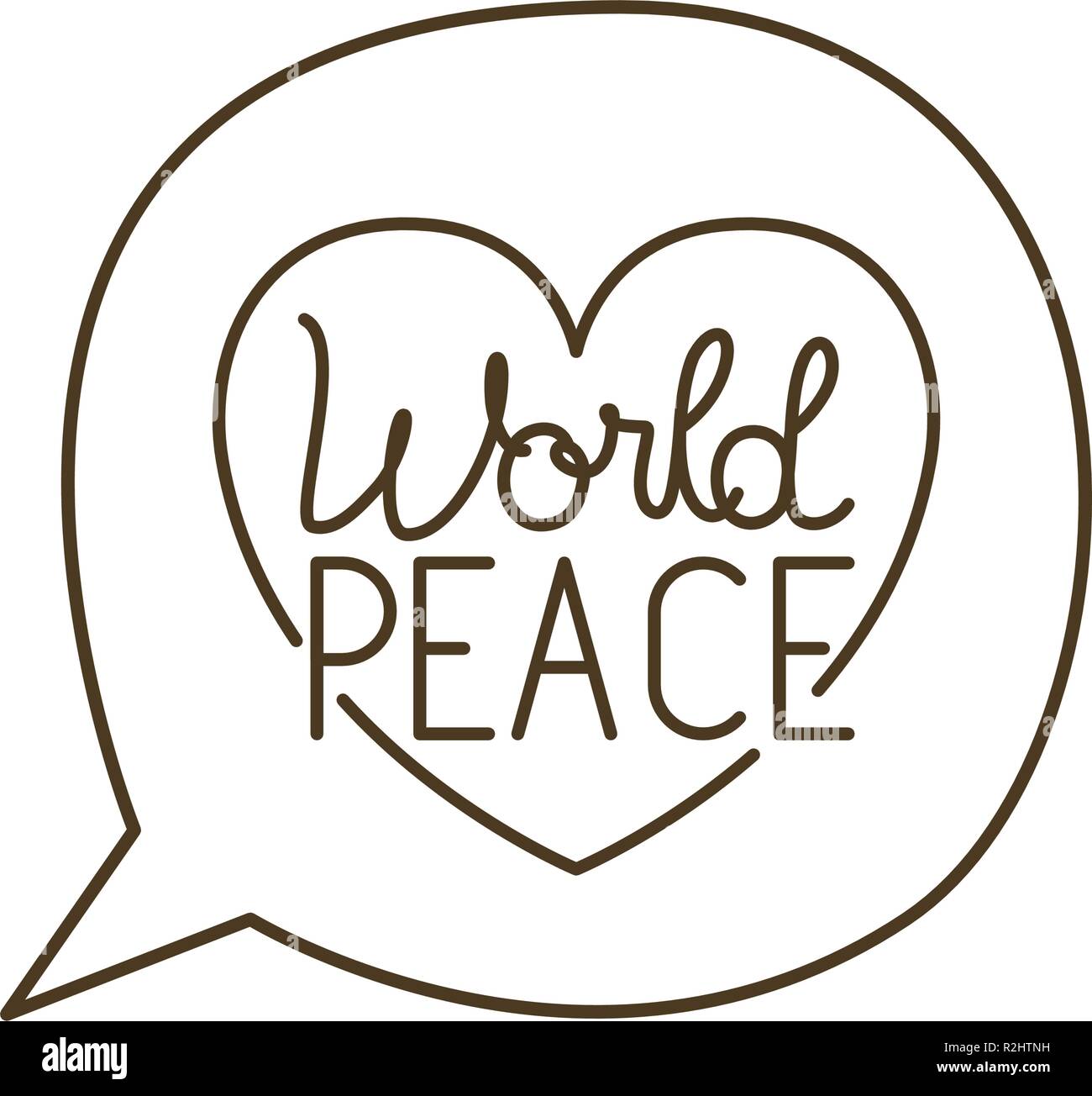 speech bubble with world peace isolated icon Stock Vector Image & Art ...
