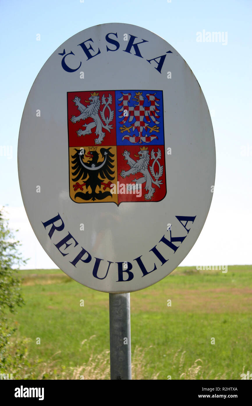 border sign czech republic Stock Photo - Alamy