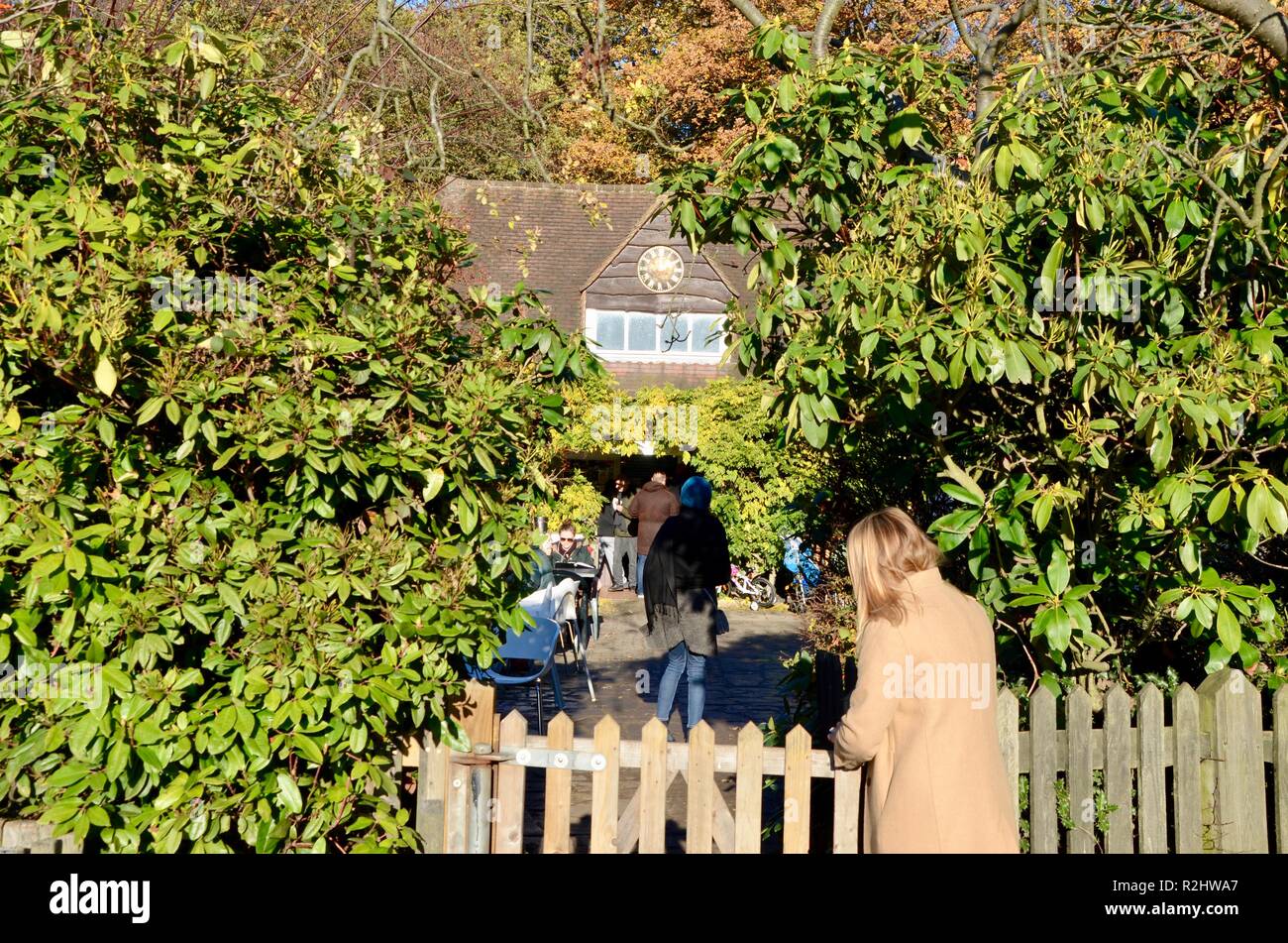 the pavillion cafe in historic highgate wood north london N10 england ...