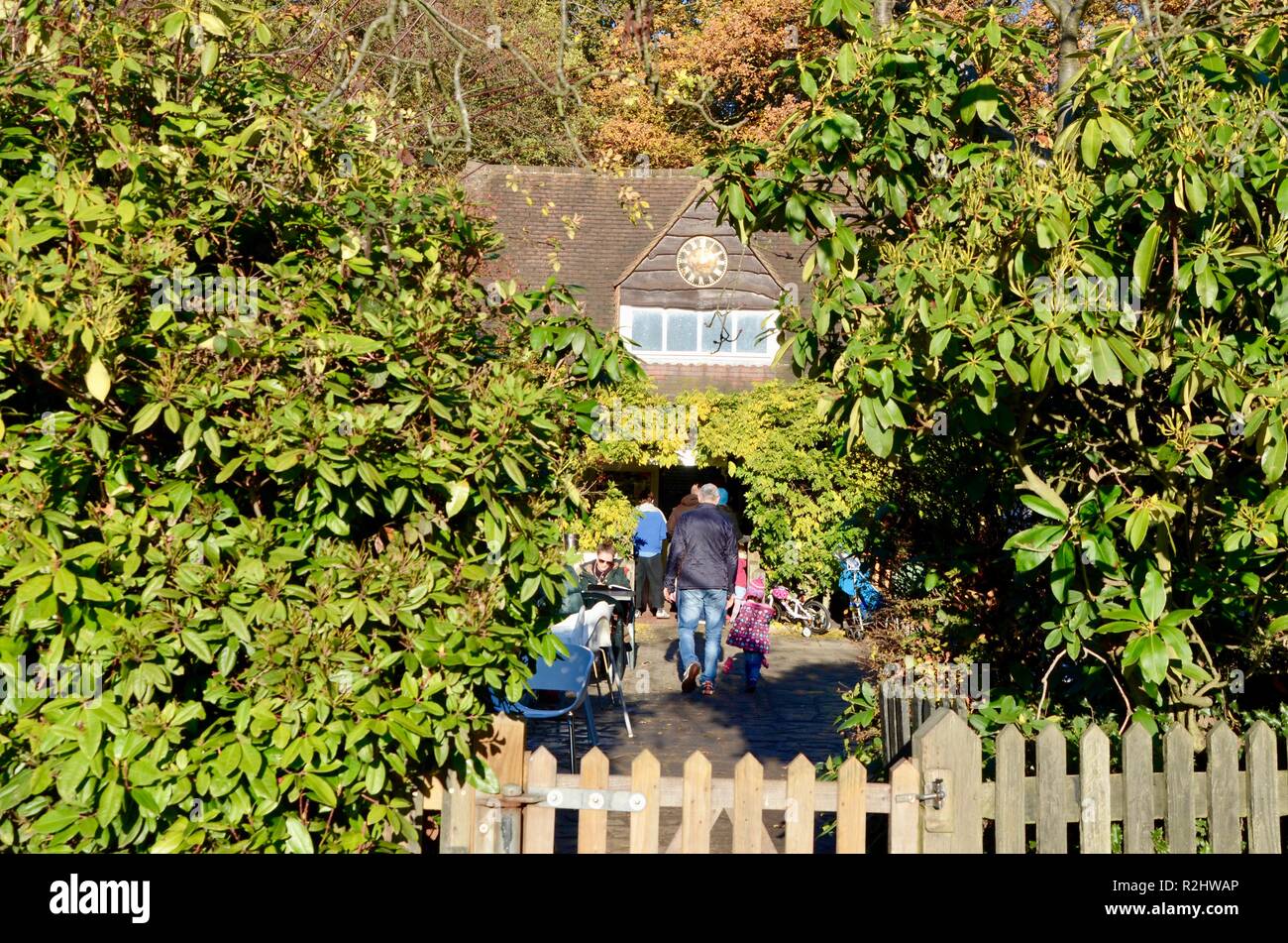 the pavillion cafe in historic highgate wood north london N10 england ...