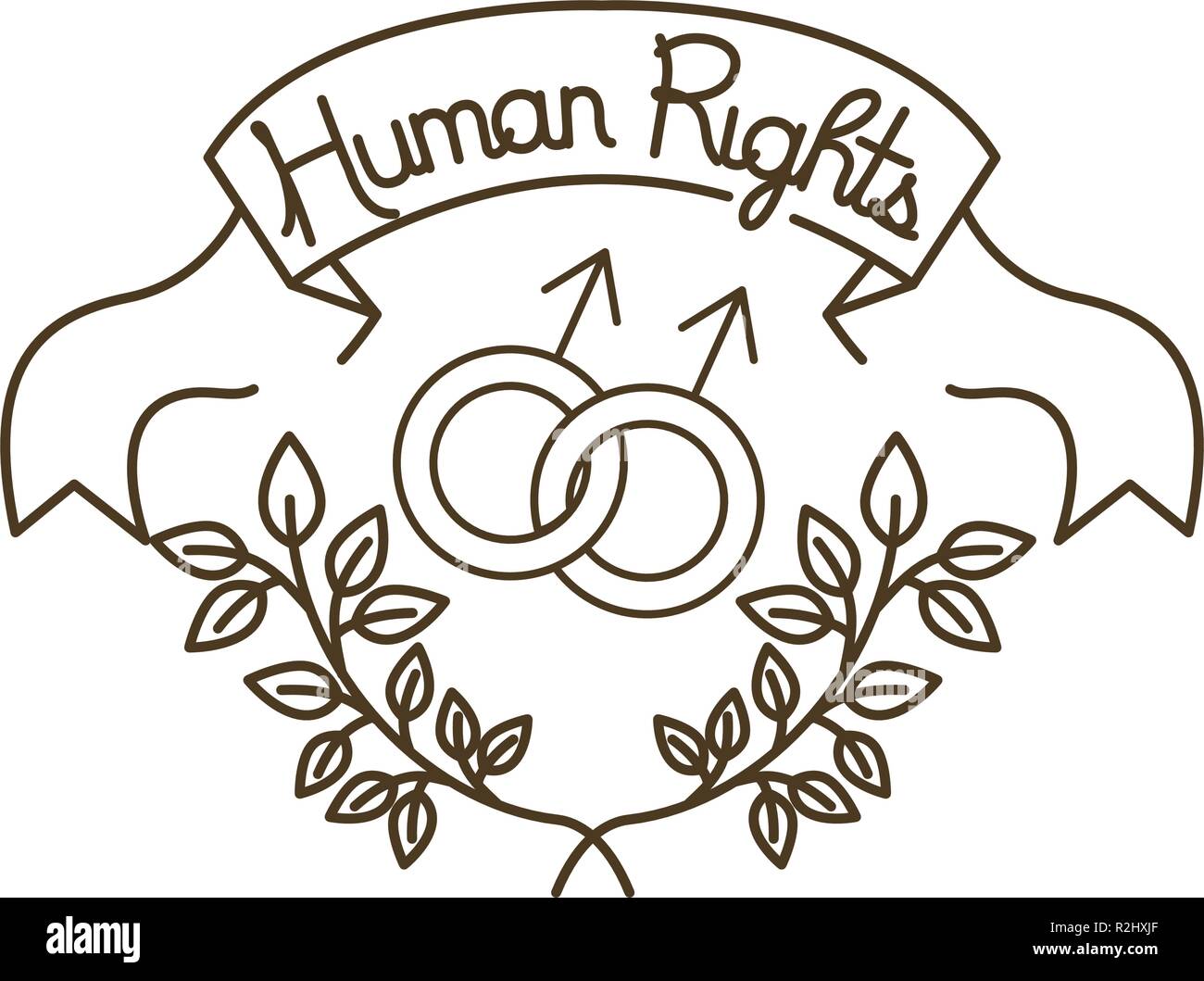 human rights on tape with men and women symbol Stock Vector Image & Art ...