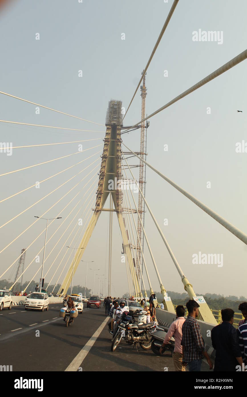 signature bridge delhi Stock Photo - Alamy