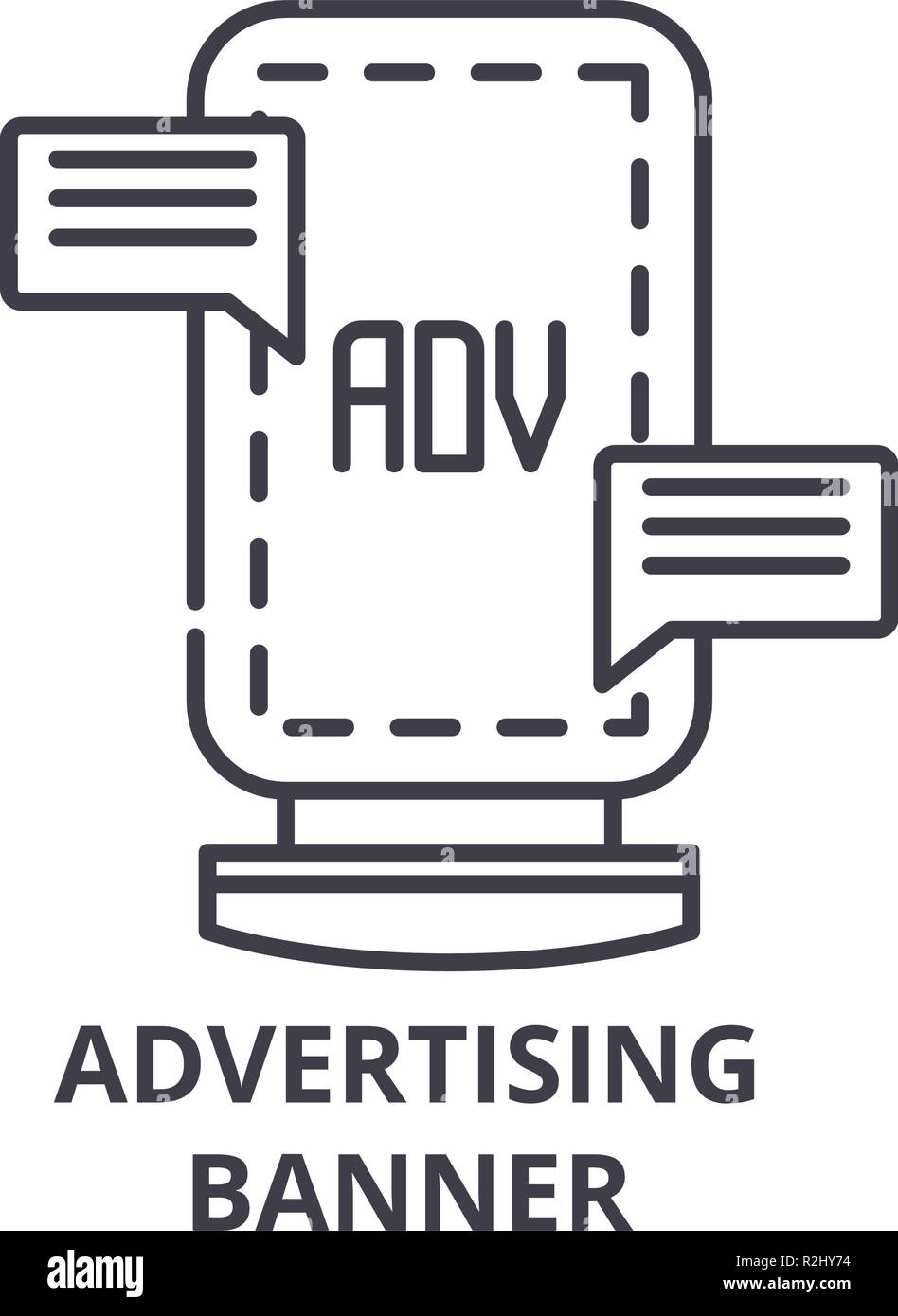 Advertising banner line icon concept. Advertising banner vector linear ...