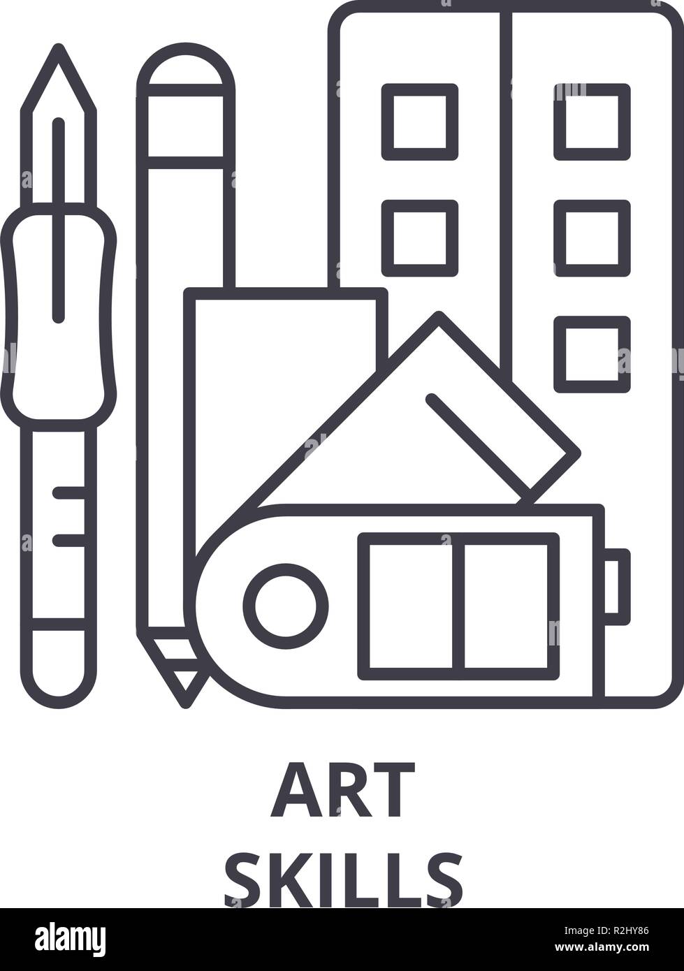 Art skills line icon concept. Art skills vector linear illustration ... Art skills line icon concept. Art skills vector linear illustration ...