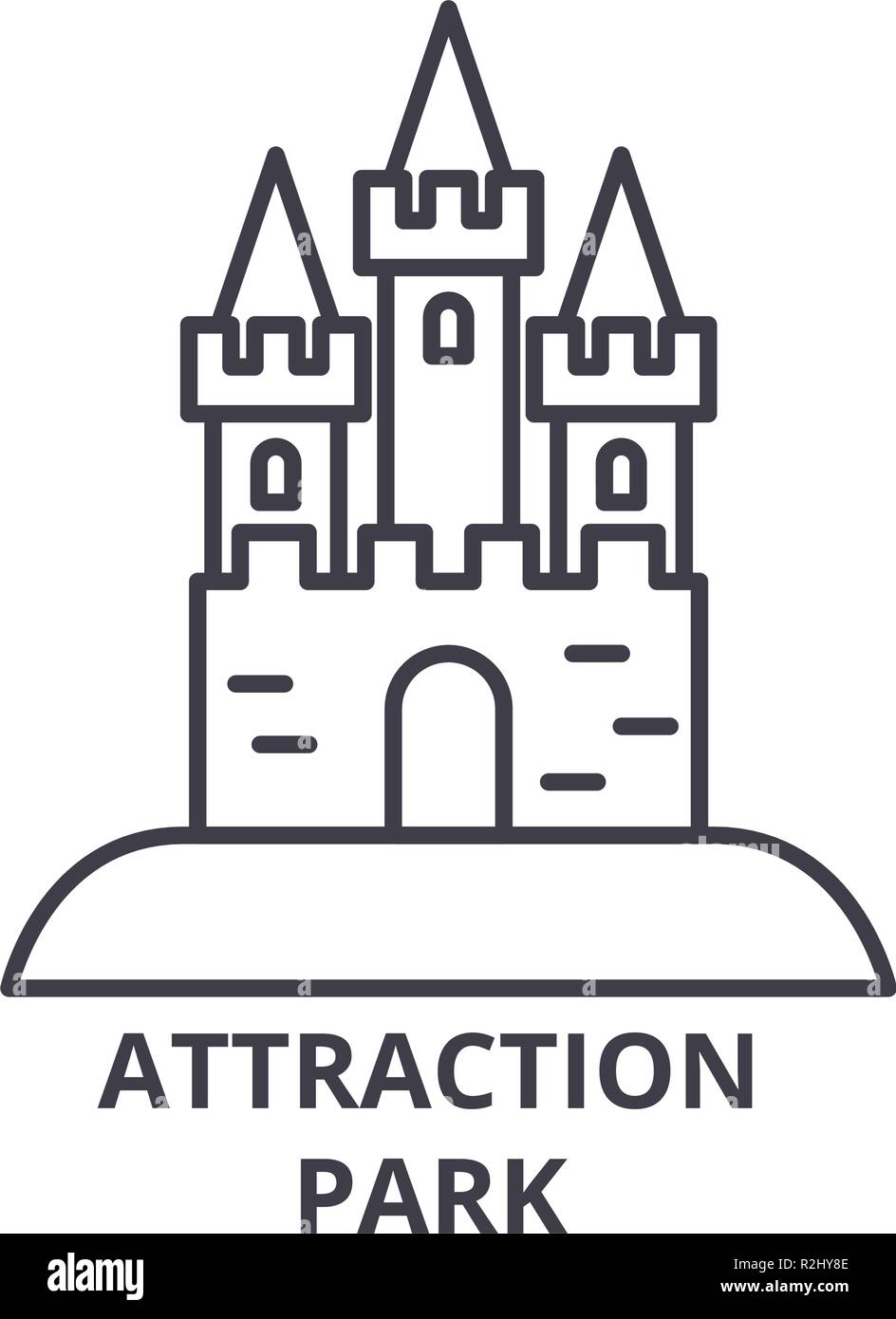 Attraction park line icon concept. Attraction park vector linear ...