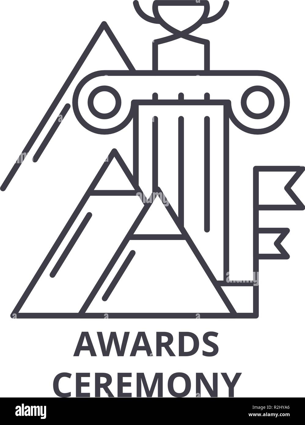 Awards ceremony line icon concept. Awards ceremony vector linear ...