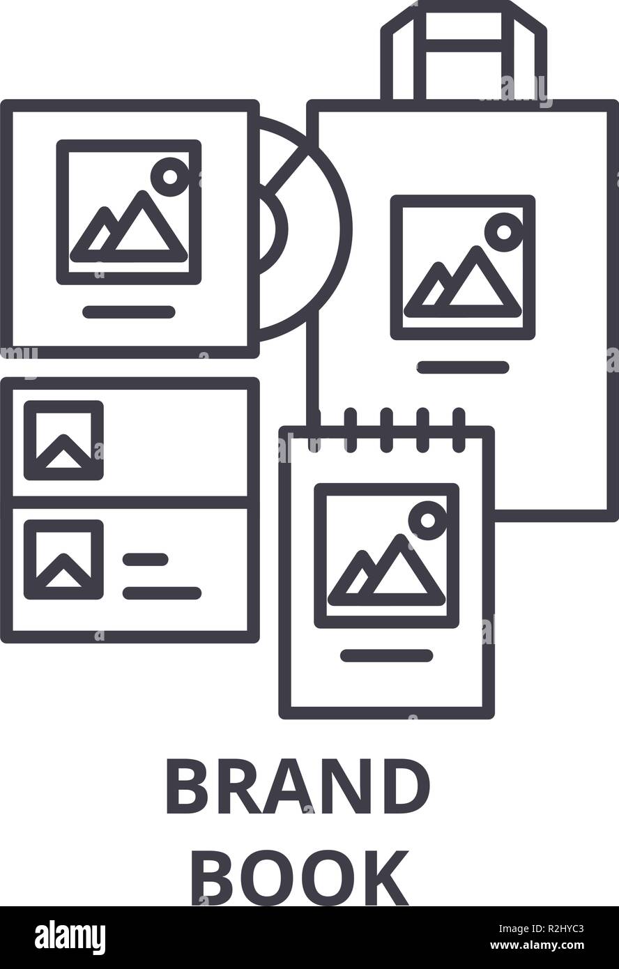 Brand book line icon concept. Brand book vector linear illustration ...