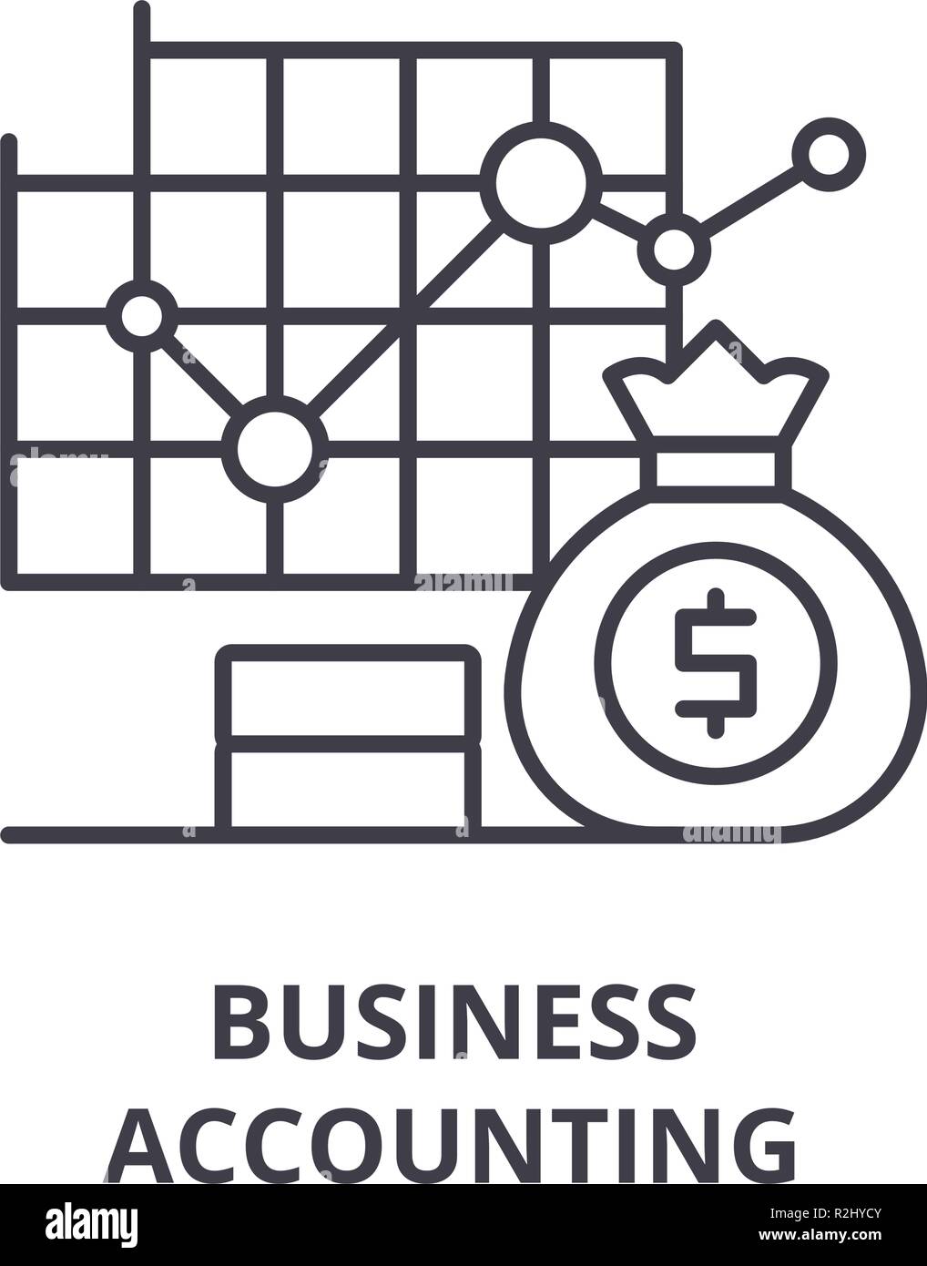 Business accounting line icon concept. Business accounting vector ...