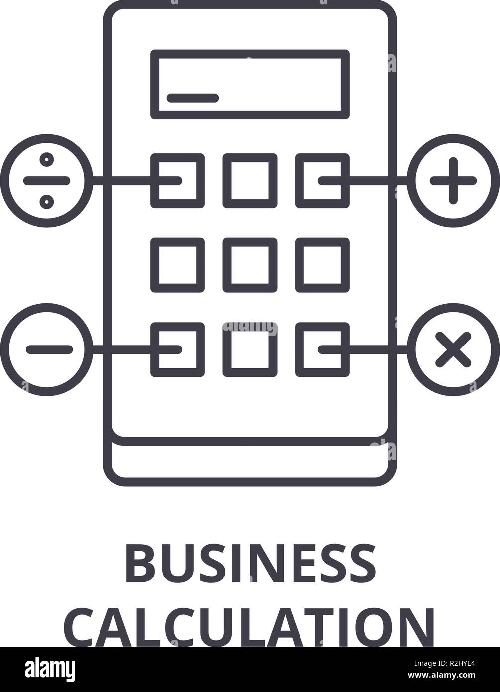 Business calculation line icon concept. Business calculation vector ...