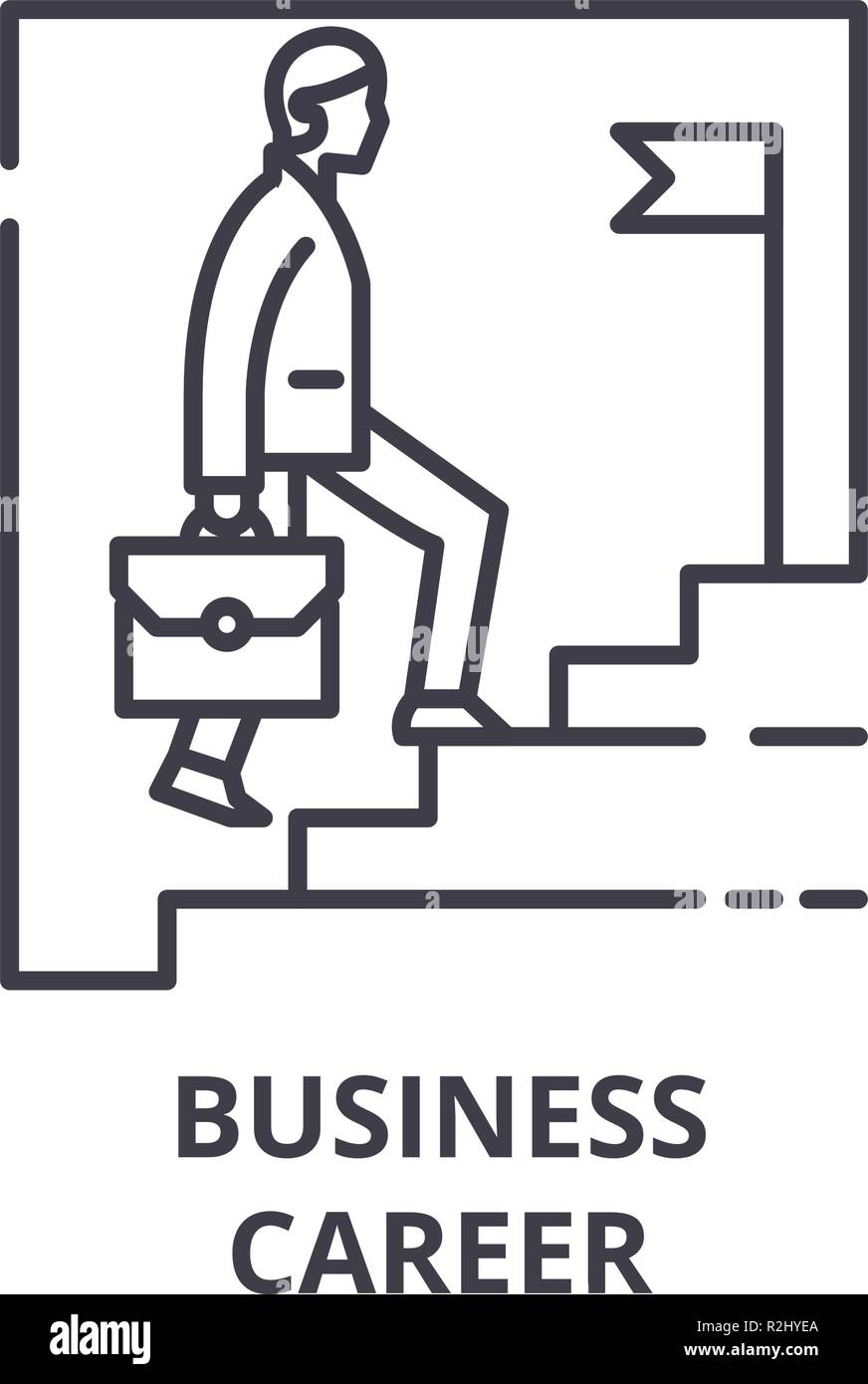 Business career line icon concept. Business career vector linear ...