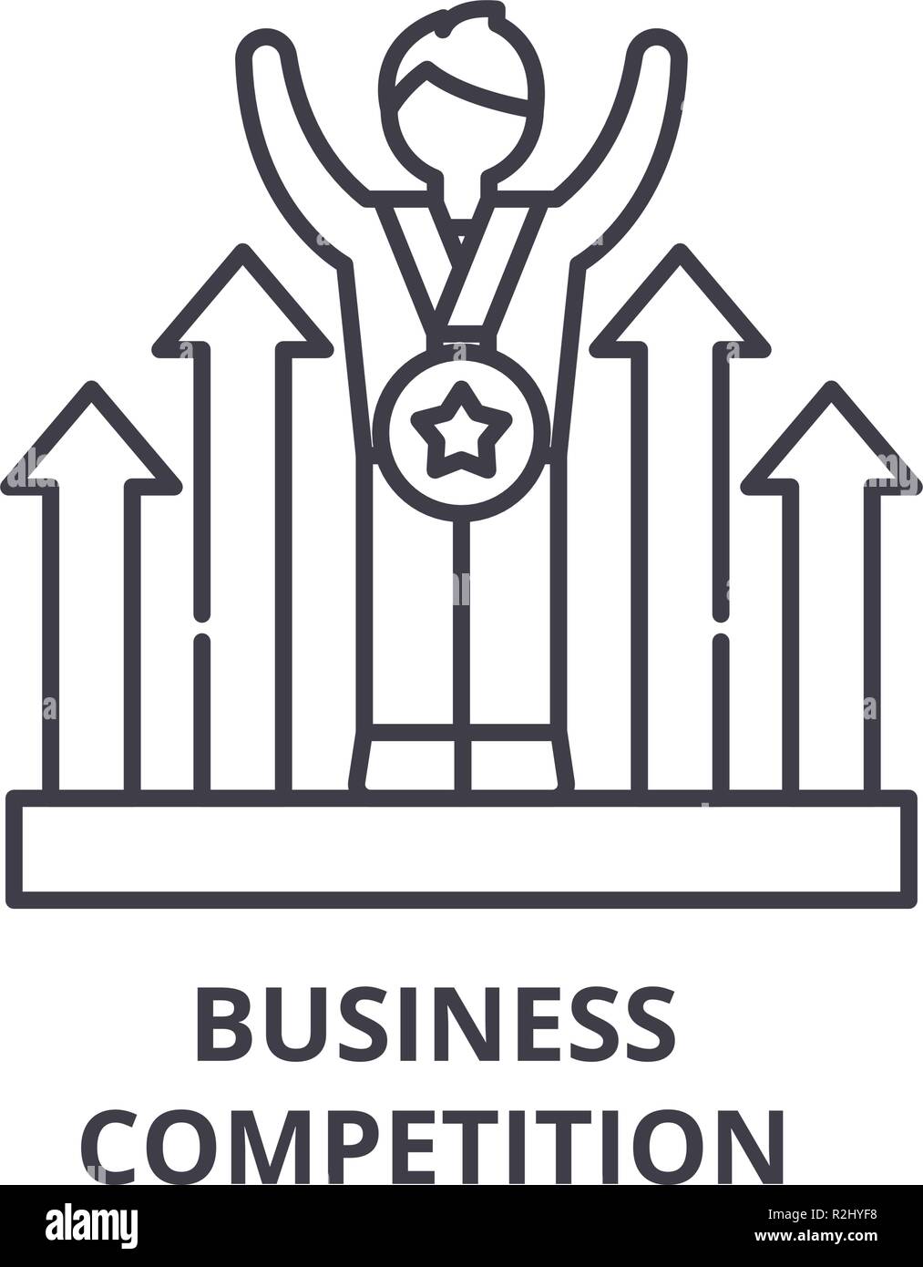 Business competition line icon concept. Business competition vector ...