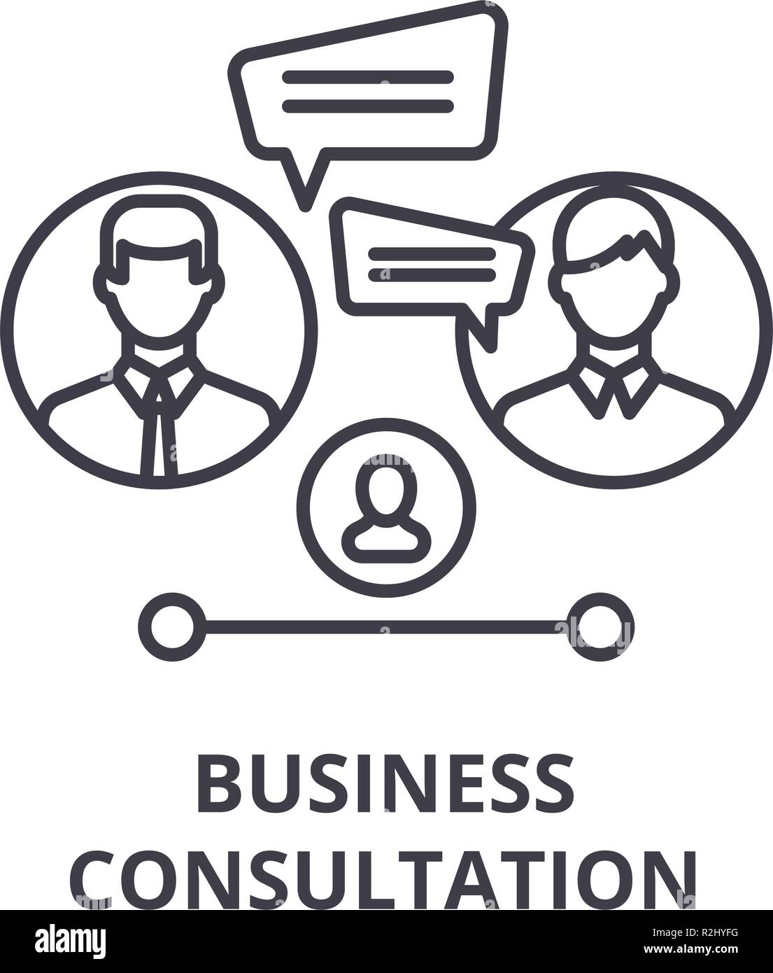 Business consultation line icon concept. Business consultation vector ...